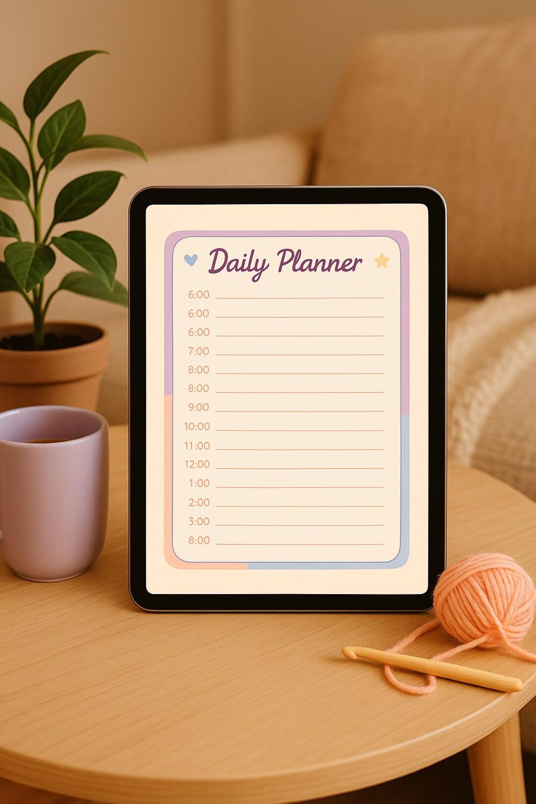 Daily Planner | Pastel Hourly Schedule Printable | Whimsical Aesthetic ...
