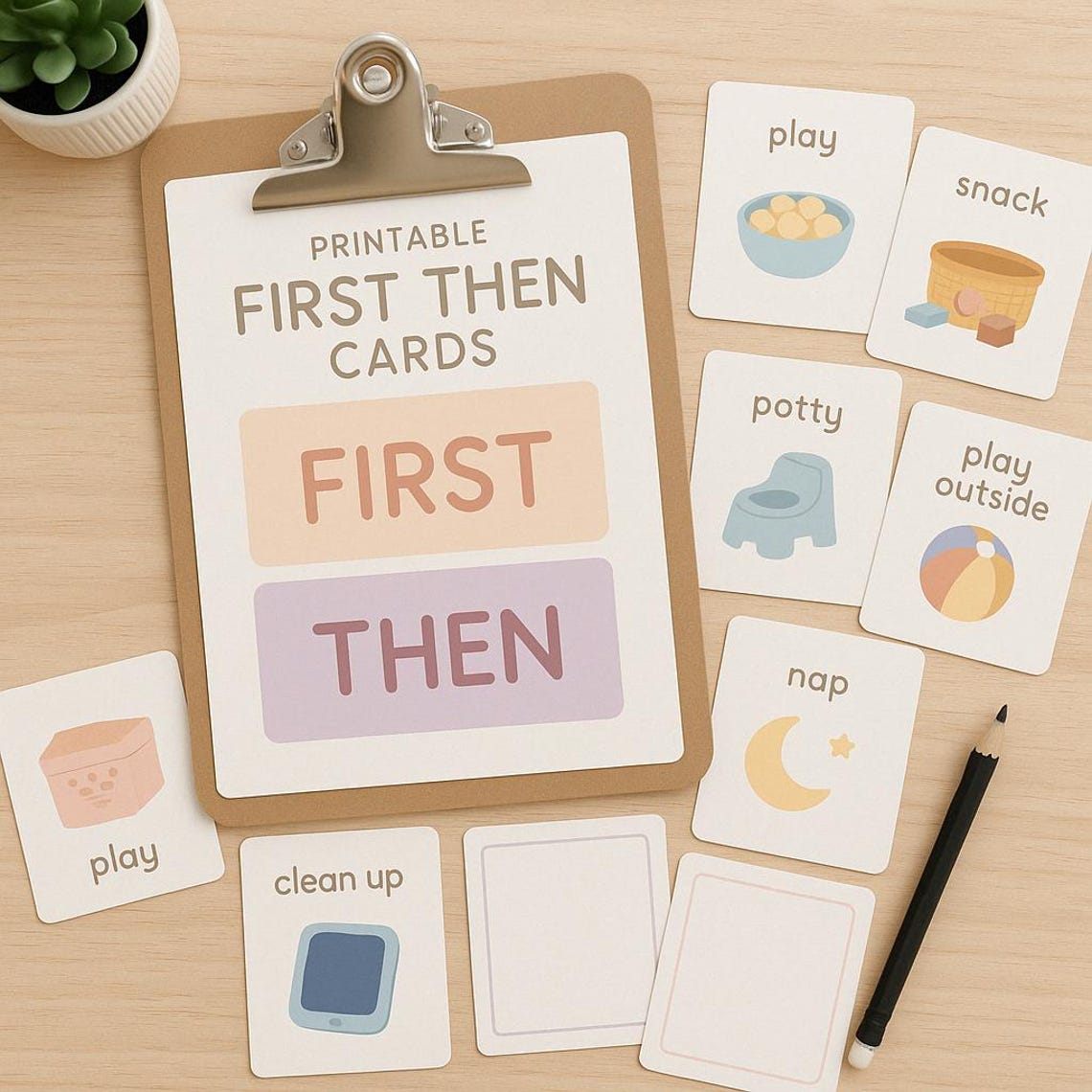 Printable First Then Cards: Toddler Visual Schedule (PDF) - Etsy