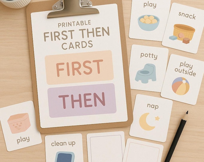Printable First Then Visual Cards | Routine & Behavior Support for Kids ...