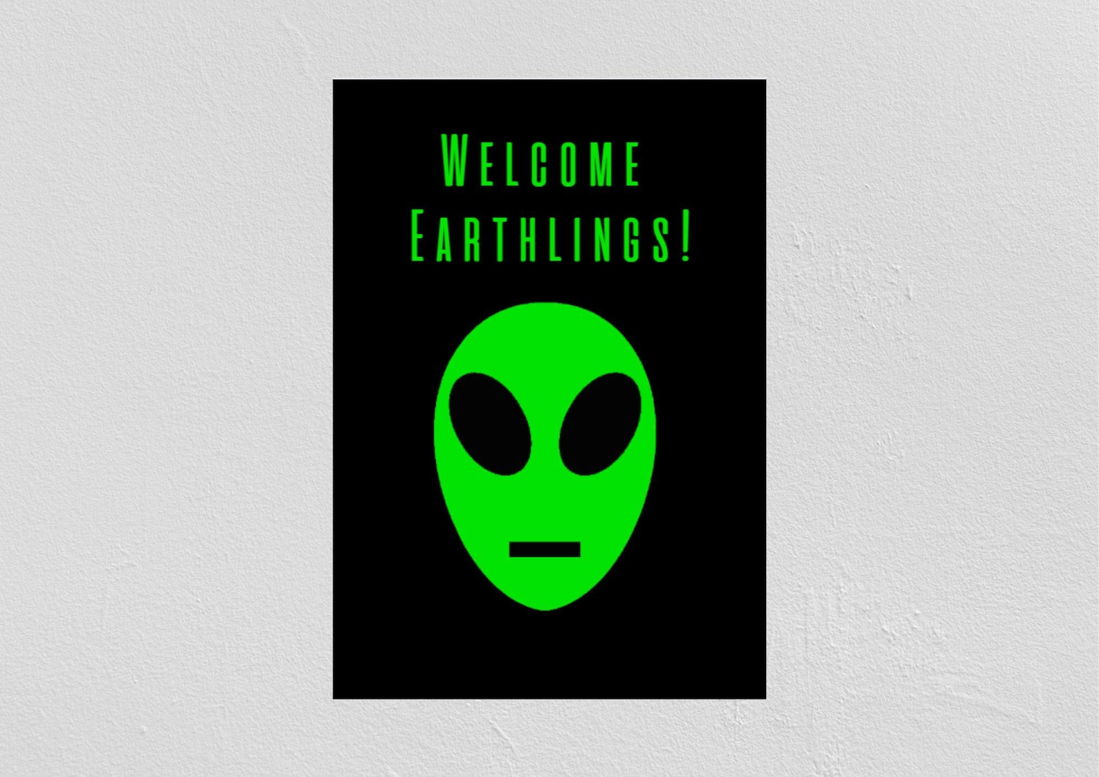 Welcome Earthlings Alien Sign Party Celebration Halloween Decorations ...
