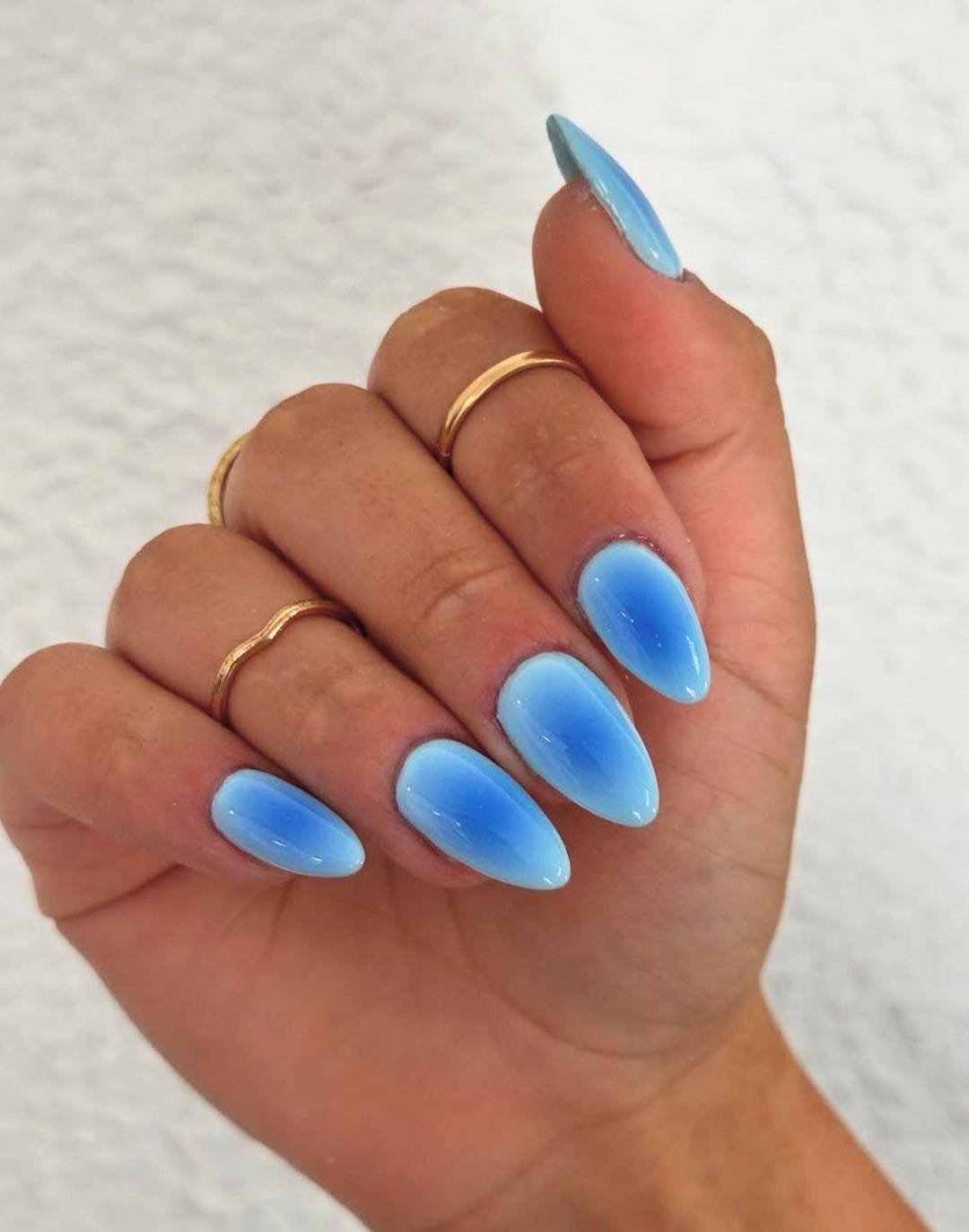 Blue Aura Nails /custom Press on Nails/ Hand Made Press on Nails/faux ...