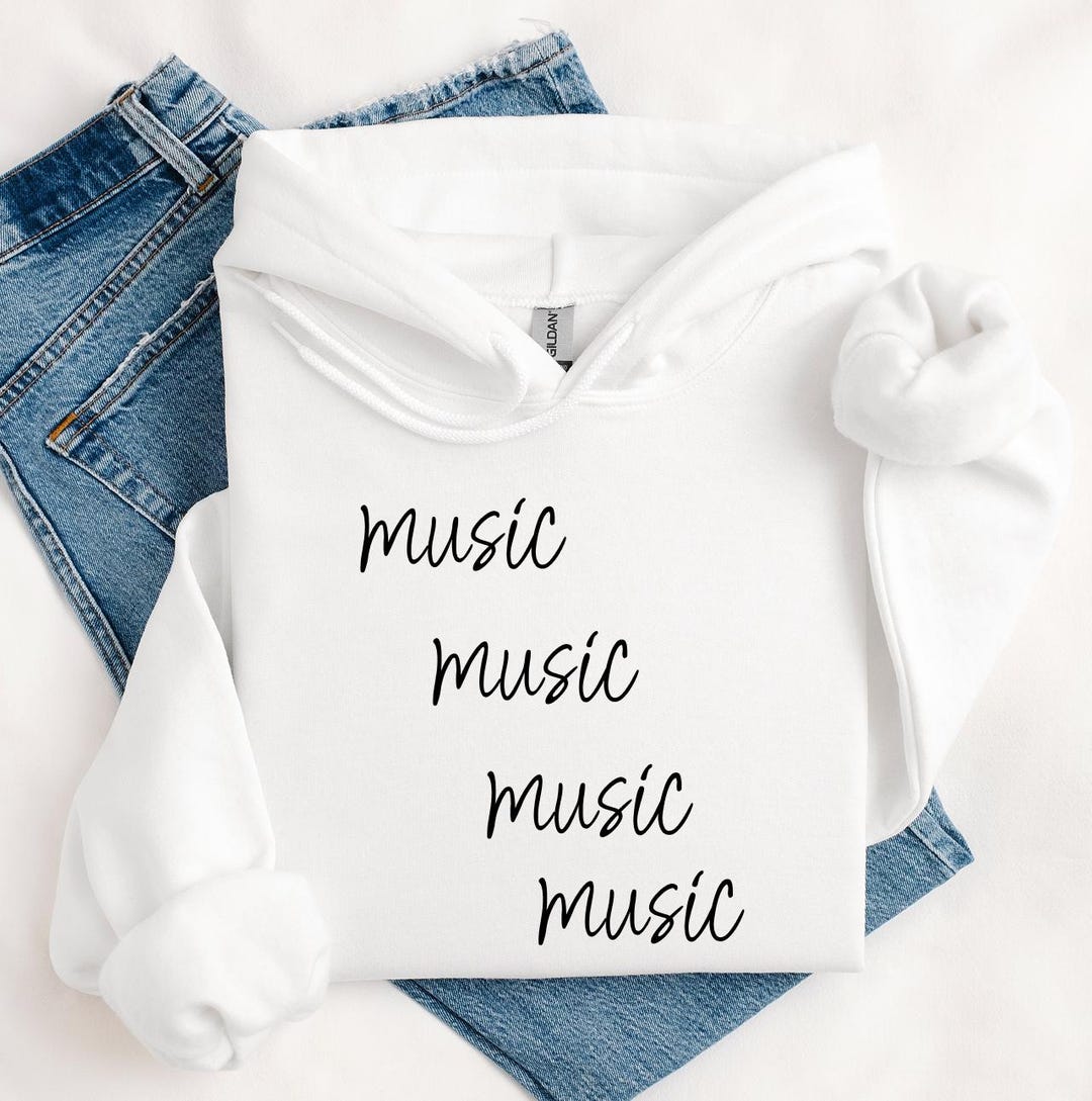 Cursive Music Hoodie: Unisex Cotton-blend Sweater - Etsy