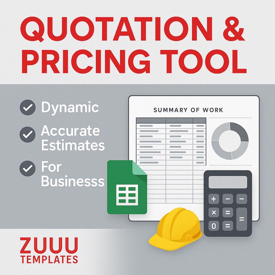 Quotation & Pricing Tool | Google Sheets Estimator Template | Cost Estimate Calculator for ...