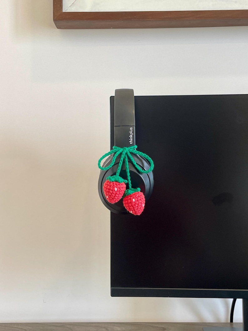 Crochet Cherry | Strawberry | Mushroom | Blueberries | Headphone ...