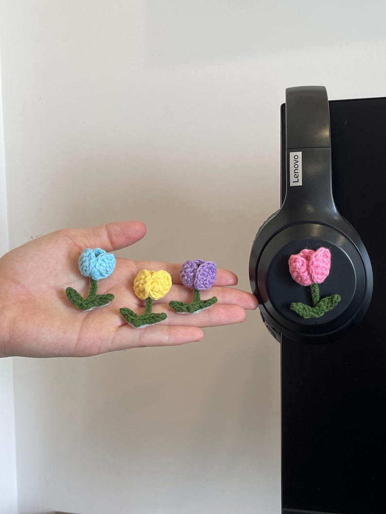Crochet Flowers Headphone Accessory, Crochet Headphone Accessory - Etsy