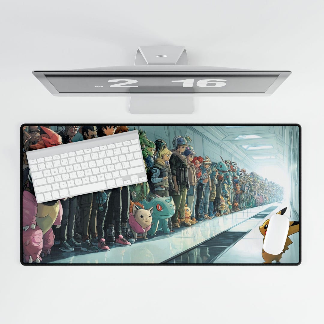 Pokemon-inspired Desk Mat, Anime Deskmat, Large Gaming Mousepad ...