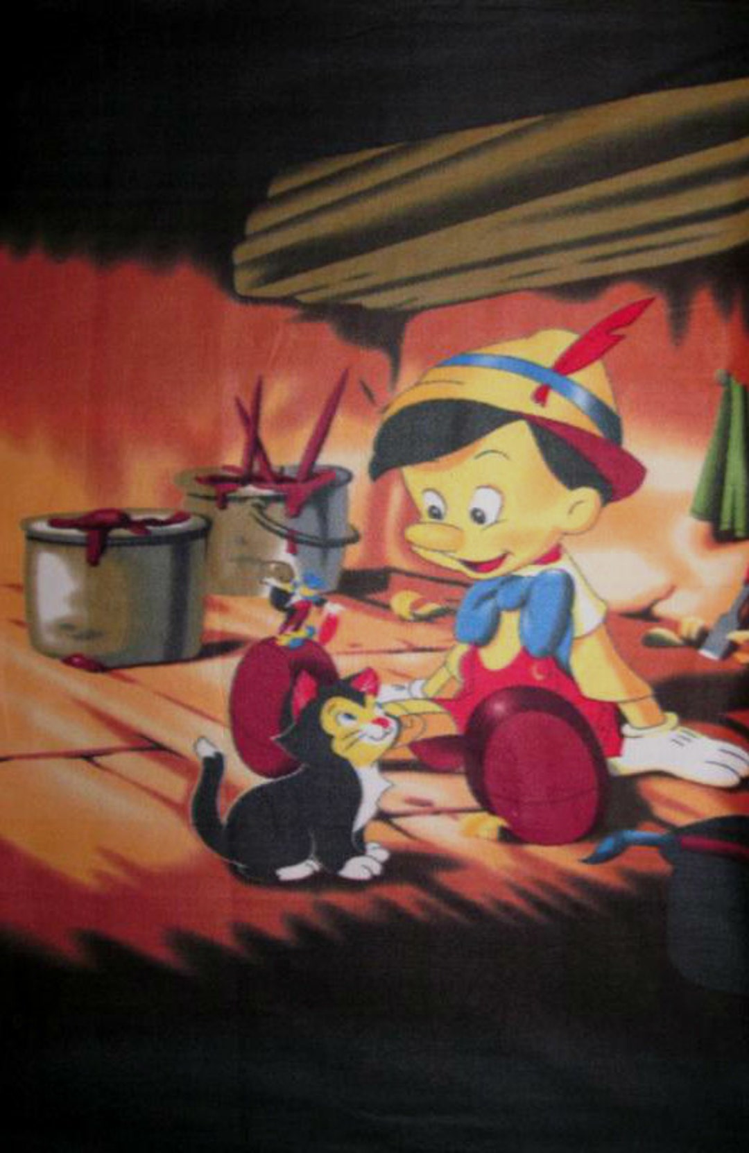 Disney Pinocchio Puppet & Figaro Cat Fleece Fabric Throw - Etsy