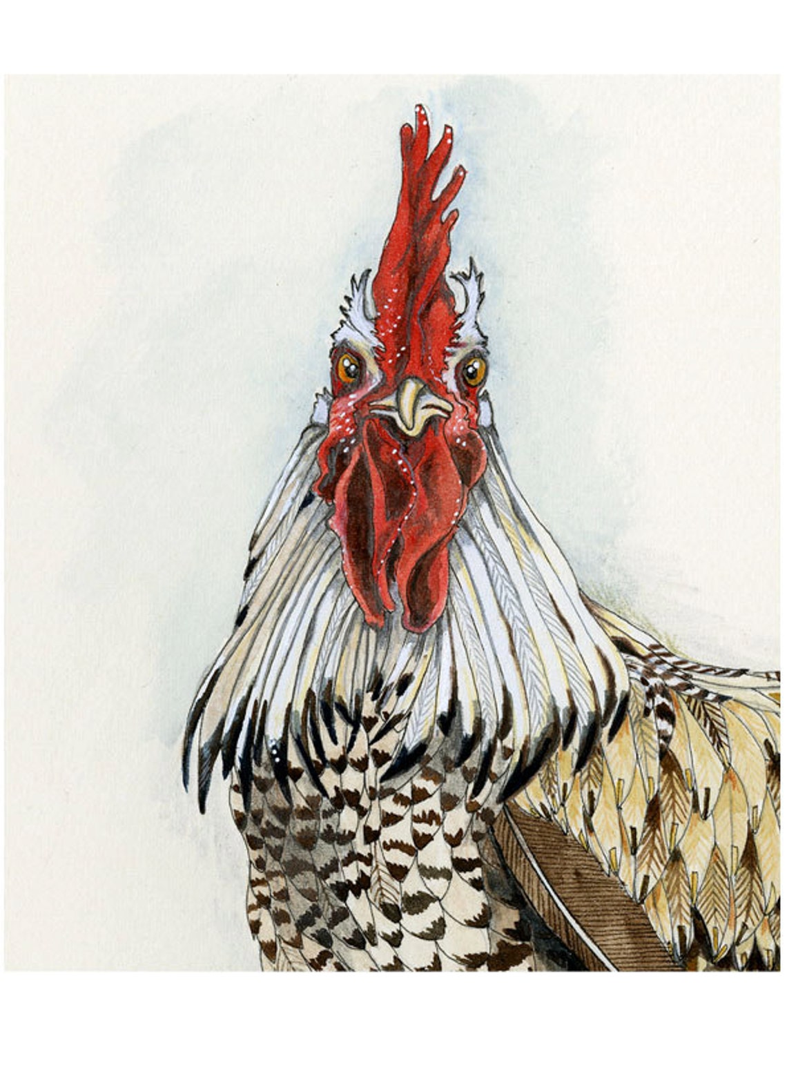Print Giclee Print Chicken With Teapot 8x11 | Etsy