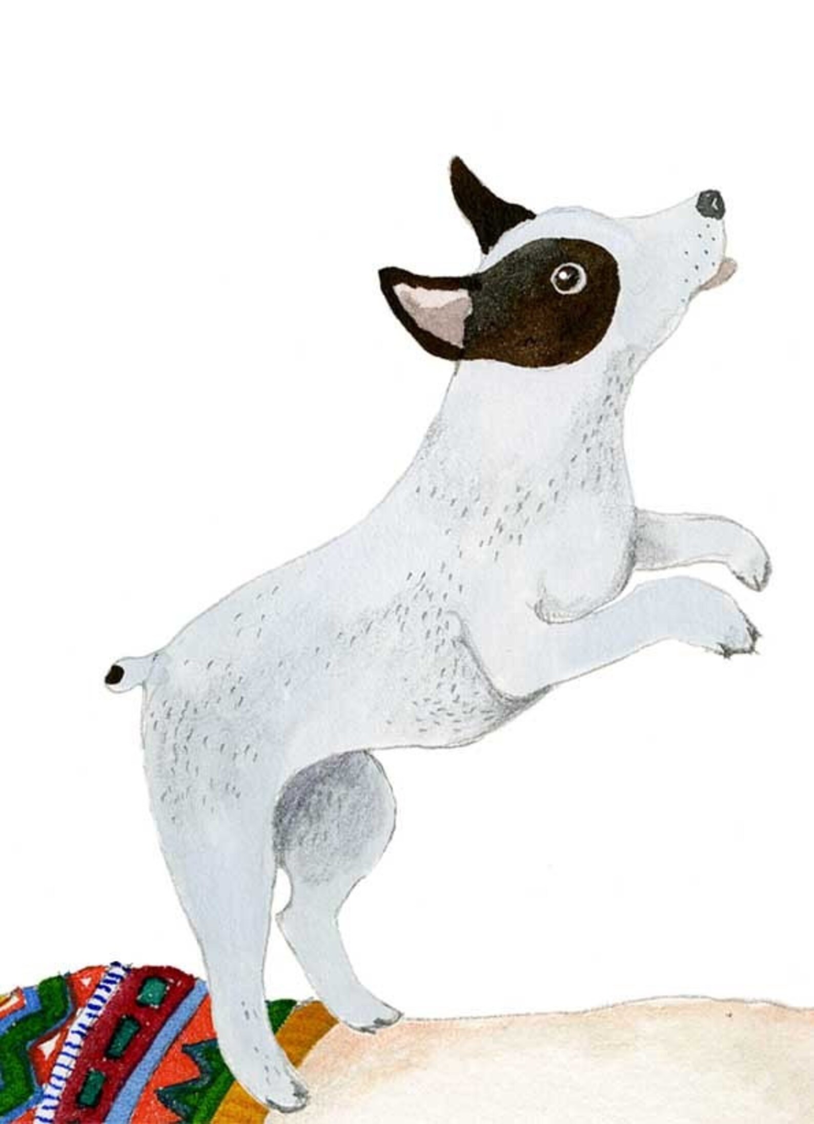 Dog Print Dog Balancing on Cow Barking at Leaves Illustration 8x11 - Etsy