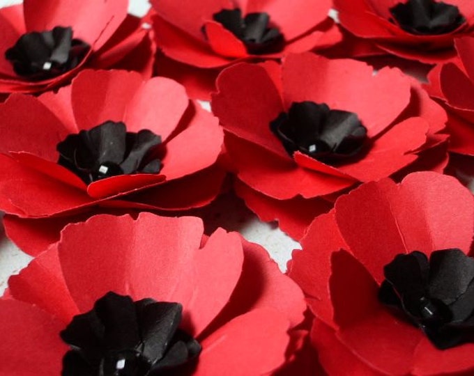 Poppy Love Paper Flowers Red Set of 24 - Etsy