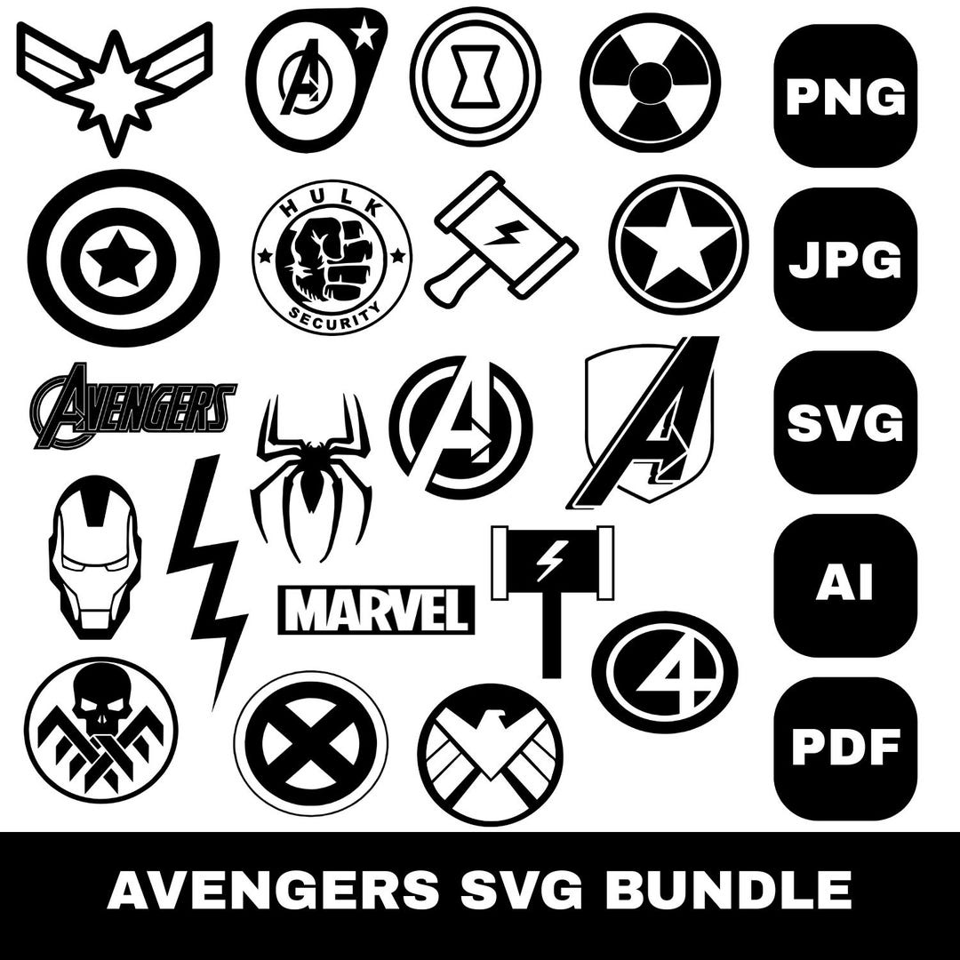 Marvel Super Hero Mega Bundle Svg Png for Cricut and Sublimation ...
