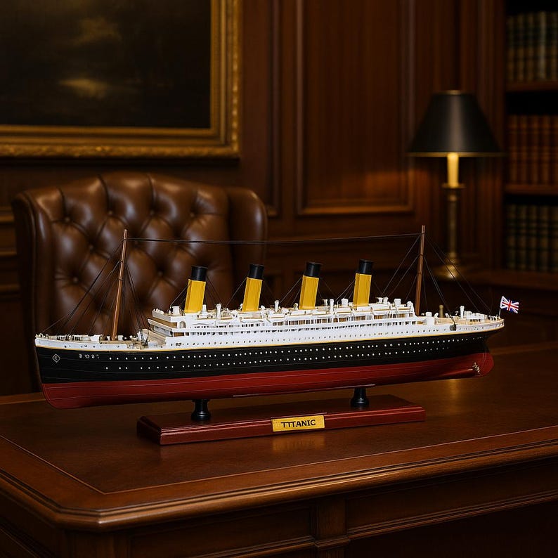 Wooden Titanic Ship Model With Lighting | Premium Handcrafted Vintage ...