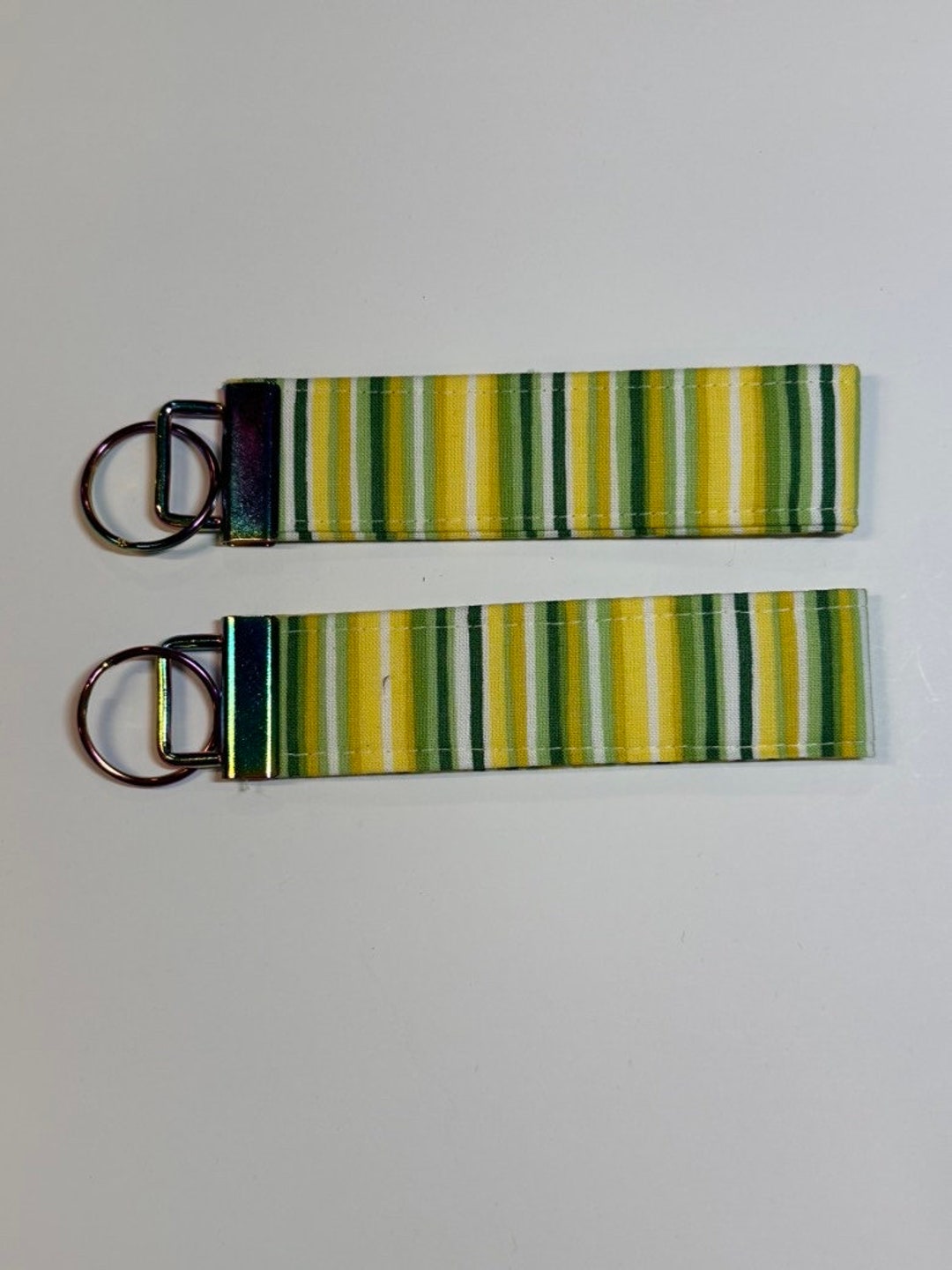Green & Yellow Striped Key Fob (single) - Etsy