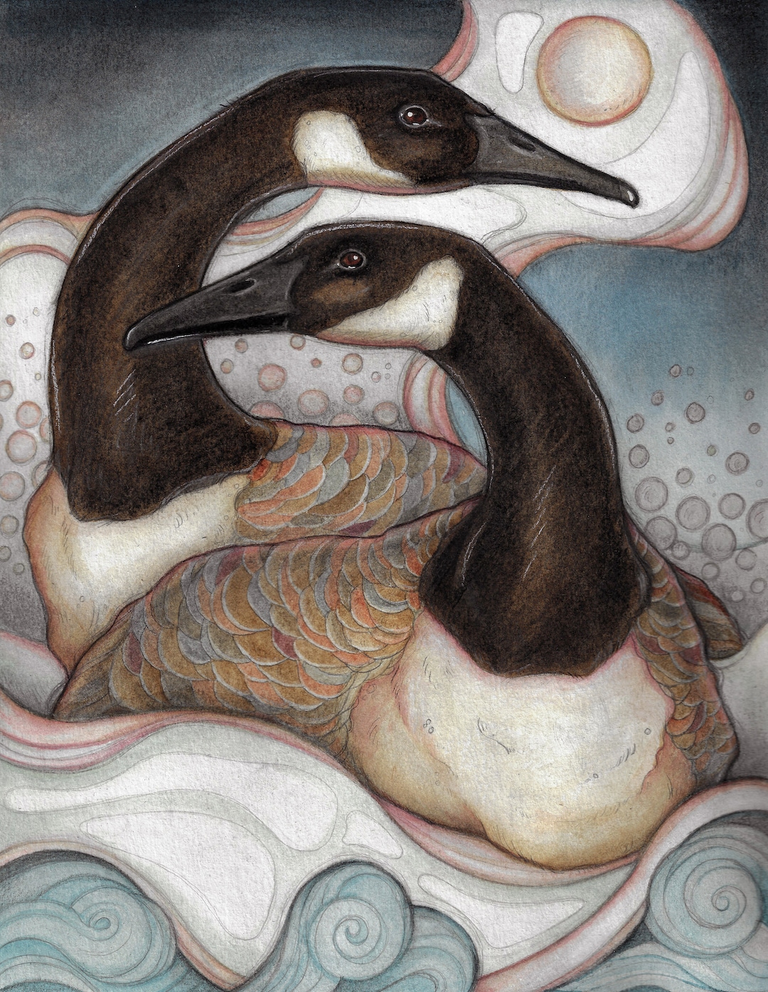 Morning Geese - Rug Hooking Pattern by Lisa Ferguson - Etsy