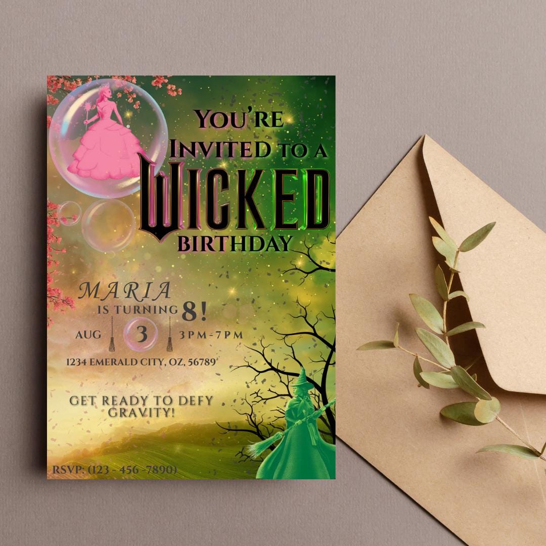 Editable Wicked Birthday Party Invitation | Wicked Party Invite ...