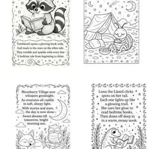 Bedtime Coloring Book for Kids Printable Story & Color Pages - Etsy