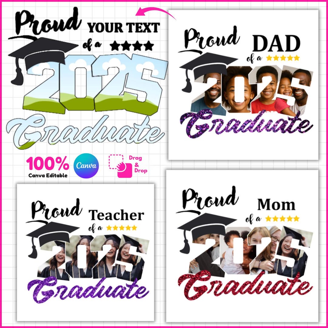 Graduation 2025 CANVA Editable Template, Graduation 2025 SVG PNG, Proud ...