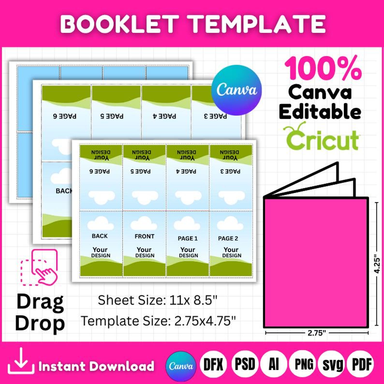 Mini Booklet Template, Booklet Canva Template, Minicoloring Booklet ...