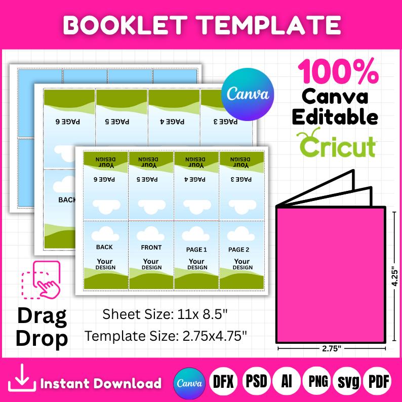 Mini Booklet Template, Booklet Canva Template, Minicoloring Booklet ...