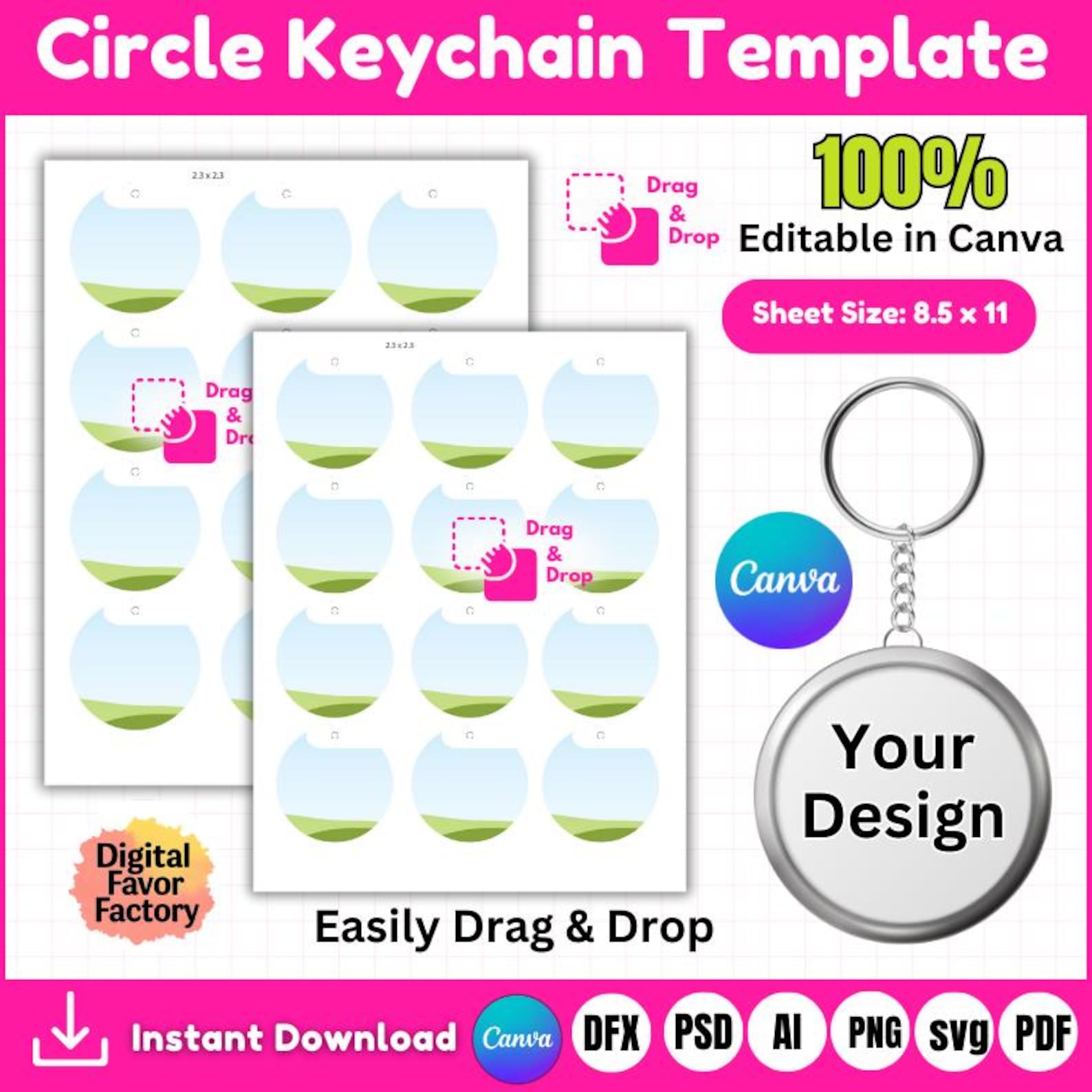 9 Keychain Template, Keychain Earring Template, Earring Keychain ...