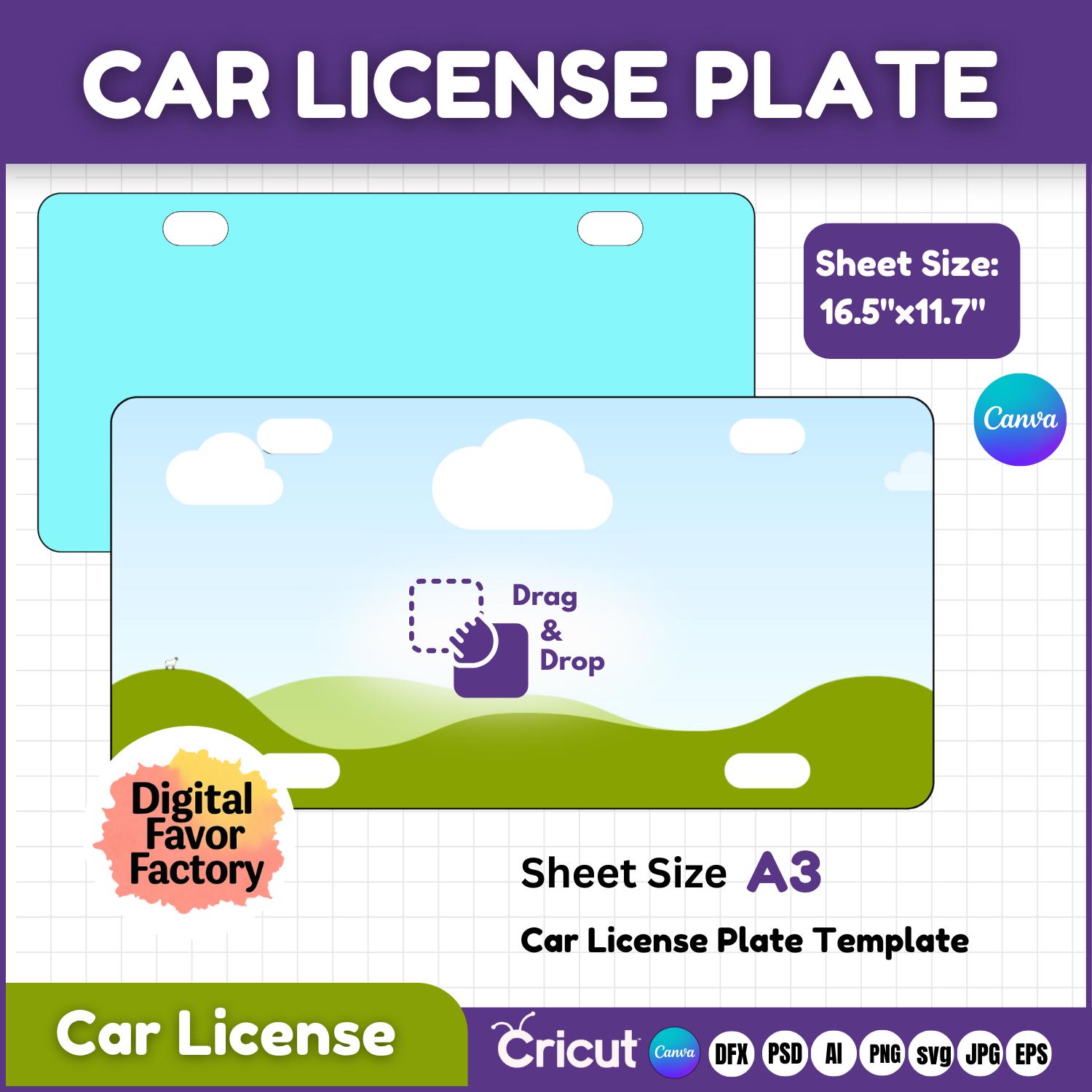 Car License Plate Template, Car License Plate Sublimation Template ...