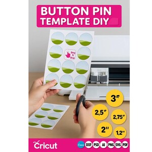 3" Inch Button Pin Template, Canva Button Pin Template, Button Pin Svg ...