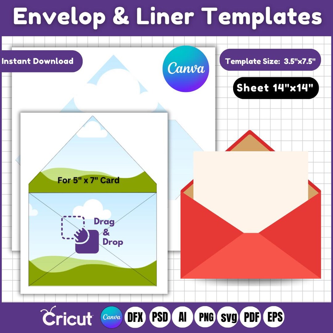Envelope Liner Template Svg, Envelope Liner, Wedding Envelope Template ...