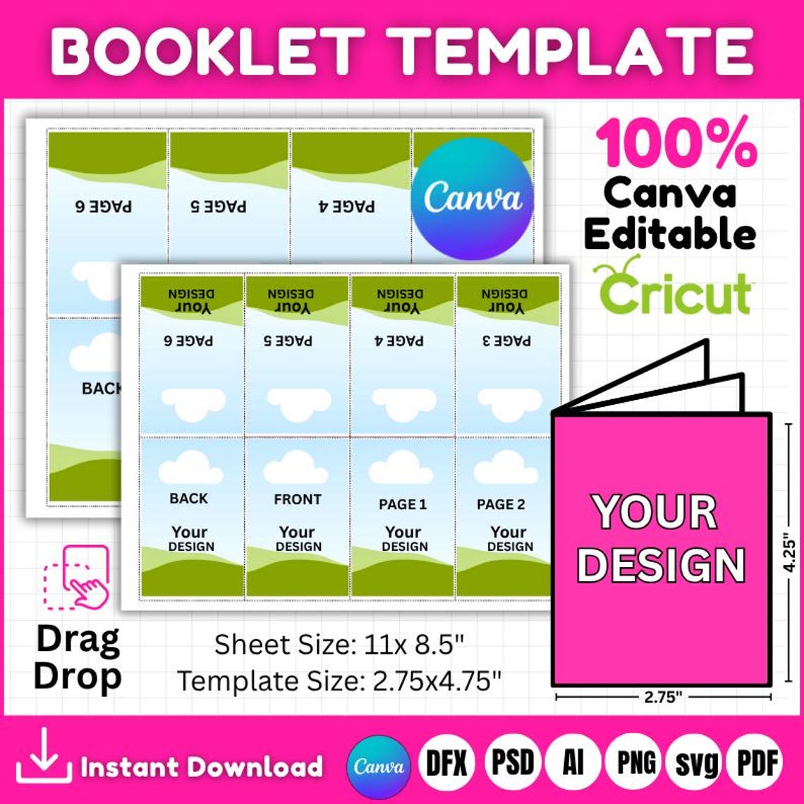 Mini Booklet Template, Booklet Canva Template, Minicoloring Booklet ...