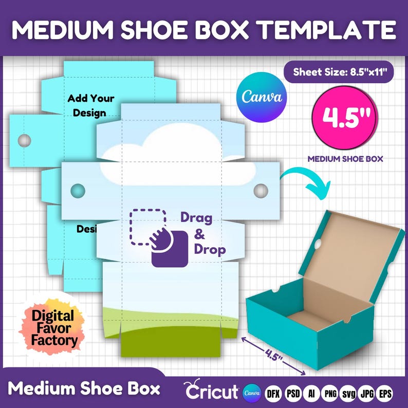 Small Shoe Box Template, Shoe Box Svg, Shoe Box Label, Sneaker Box ...