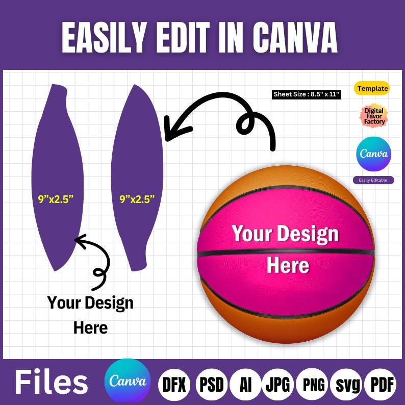 Size 7 Basketball Panel Template Svg, Blank Basketball Panel Template ...