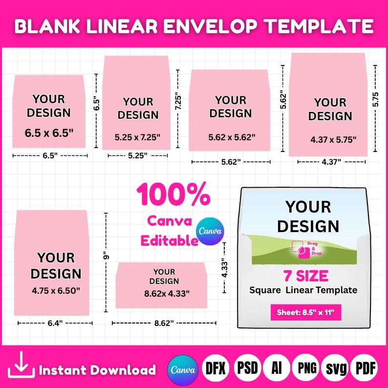 Euro Envelope Liner Template, Euro Flap Envelope Liner Templates, Money ...