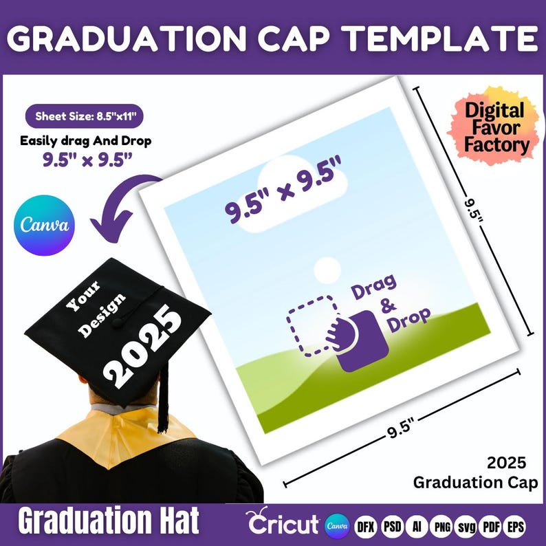 Graduation Cap Topper Templates, Graduation Stole Template, Blank ...