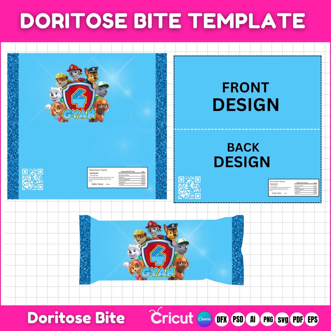 Custom Doritos Chip Bag Template Canva | Doritose Bite Template Mockup ...