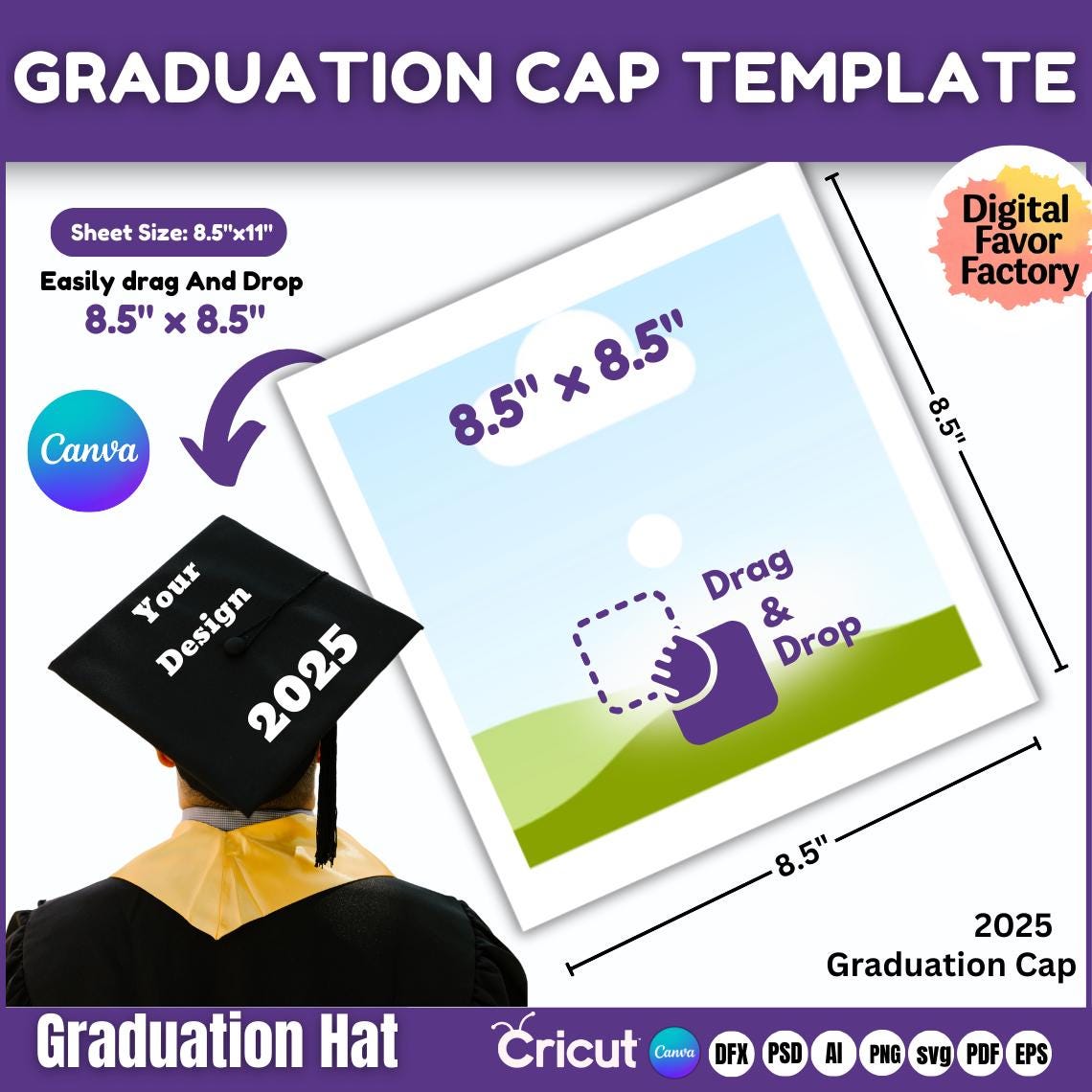 Graduation Cap Topper Templates, Graduation Stole Template, Blank ...