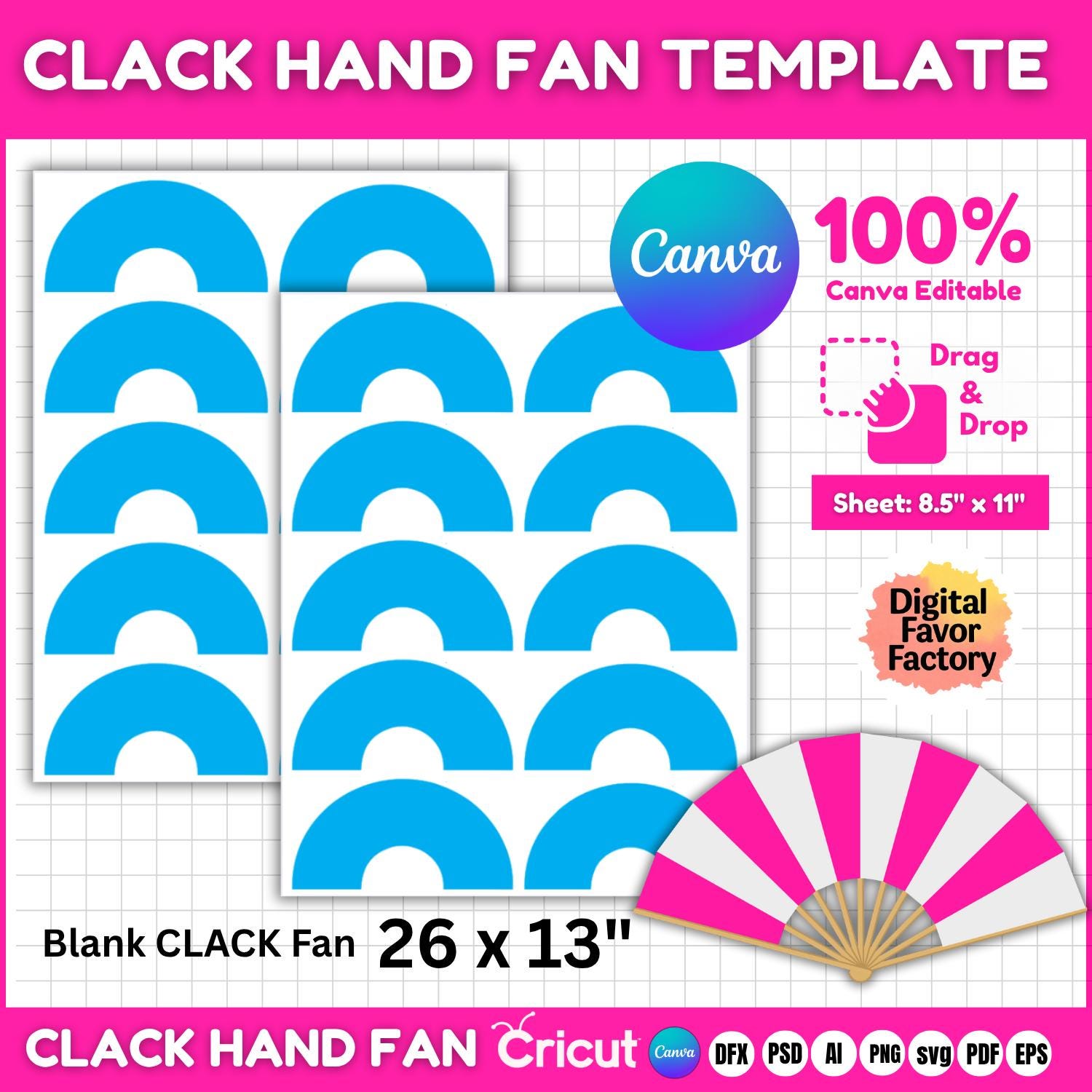 Clack Fan Template,grad Paddle Fan, Chinese Fan Template,sublimation ...