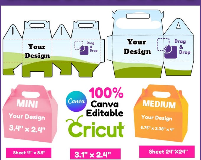 Gable Box Template BUNDLE, Gable Box Template, Gable Box Svg, Party ...