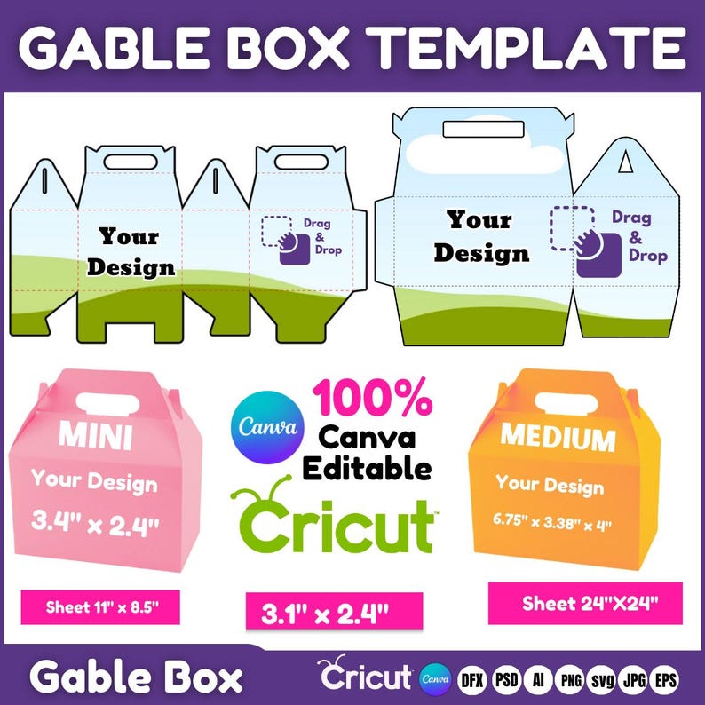 Gable Box Template BUNDLE, Gable Box Template, Gable Box Svg, Party ...