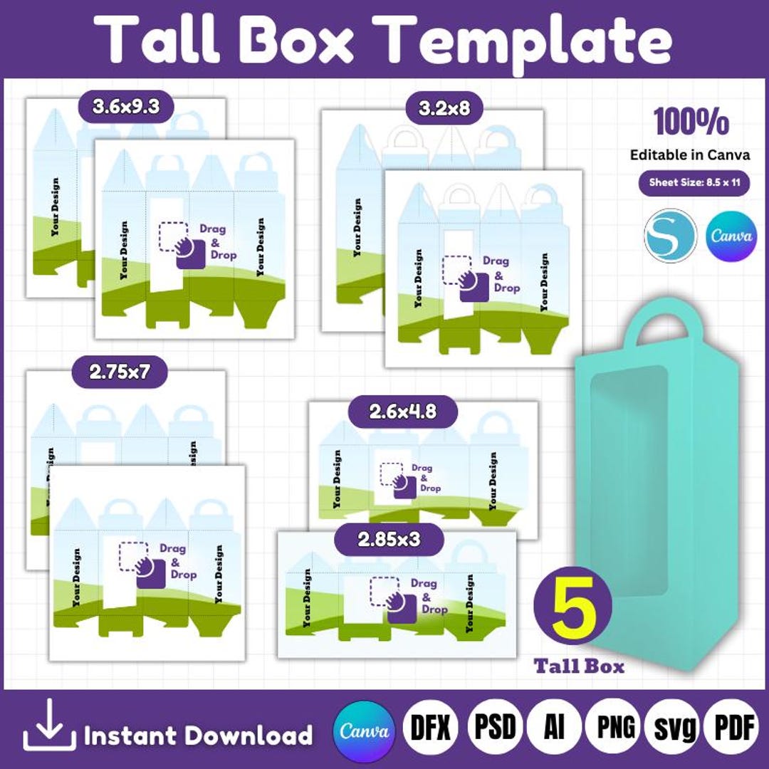 DIY Tall Box Templates, Gable Boxes, Party Favors (digital Download) - Etsy