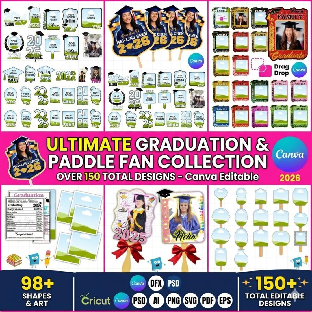 Graduation Fan Template, Graduation Stole Template, 2026 Graduation ...