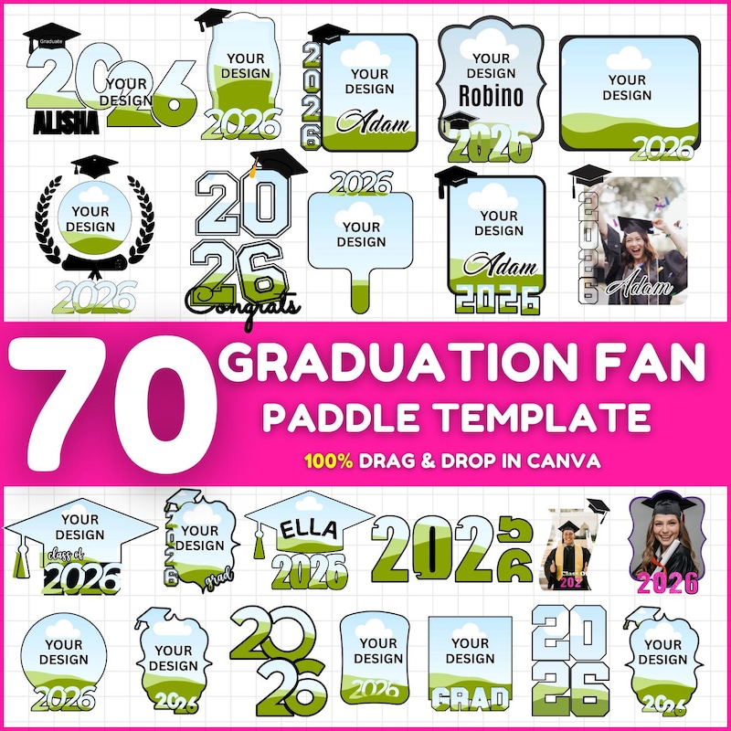 2026 Grad Fan Template - Etsy
