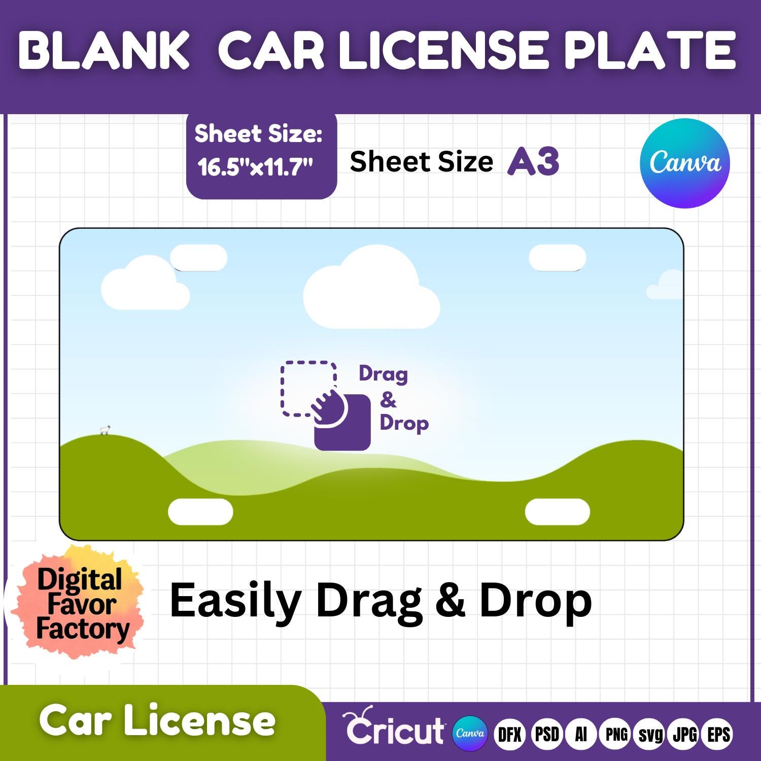 Car License Plate Template, Car License Plate Sublimation Template ...