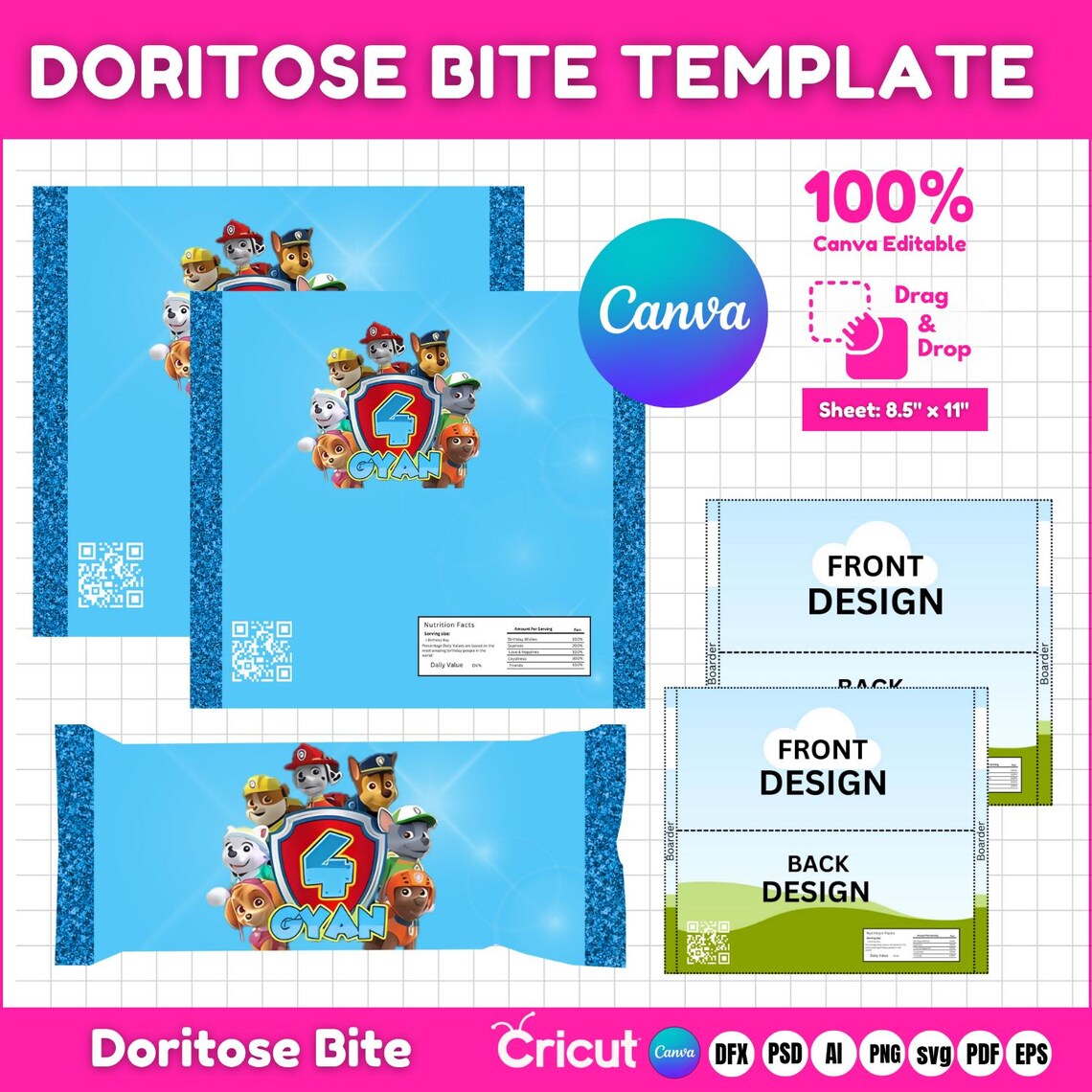 Custom Doritos Chip Bag Template Canva | Doritose Bite Template Mockup ...