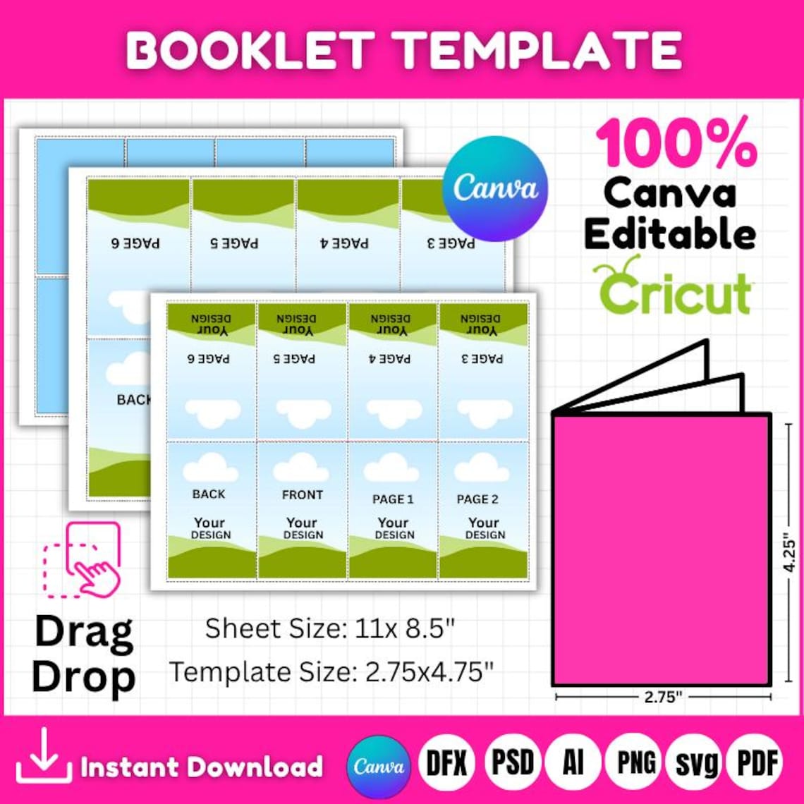 Mini Booklet Template, Booklet Canva Template, Minicoloring Booklet ...