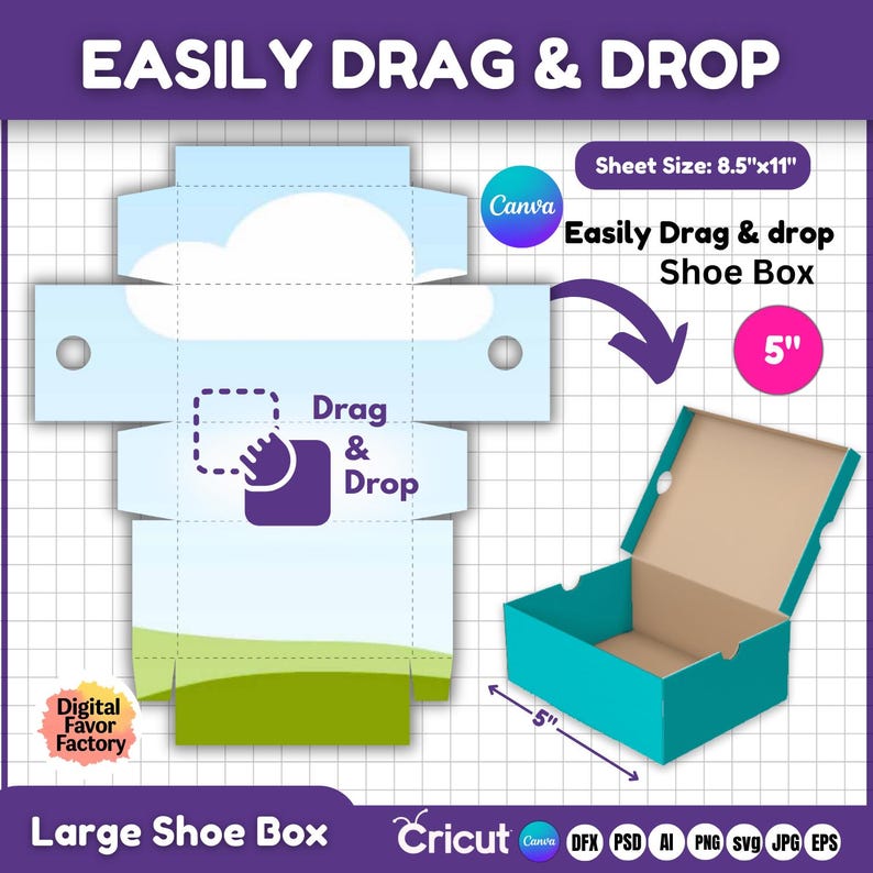 Small Shoe Box Template, Shoe Box Svg, Shoe Box Label, Sneaker Box ...