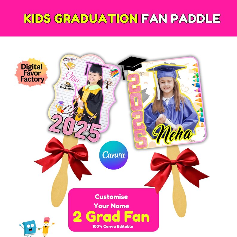 2026 Graduation Paddle Fan Template Bundle, 2026 Grad Fans Template ...