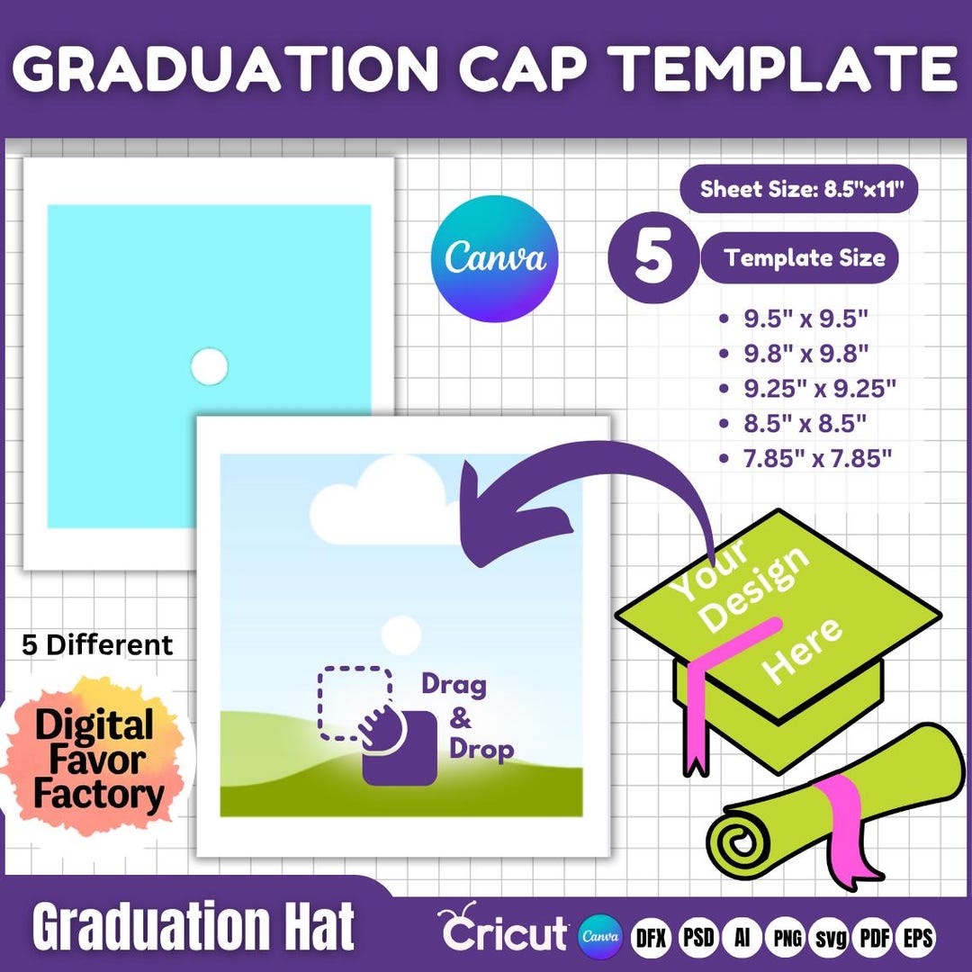 Graduation Cap Topper Templates, Graduation Stole Template, Blank ...