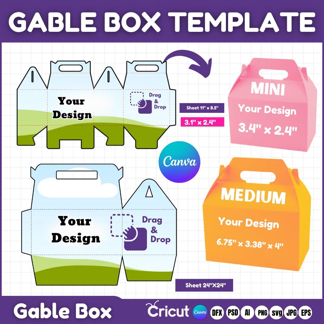 Gable Box Template Bundle, Gable Box Template, Gable Box Bundle, DIY ...