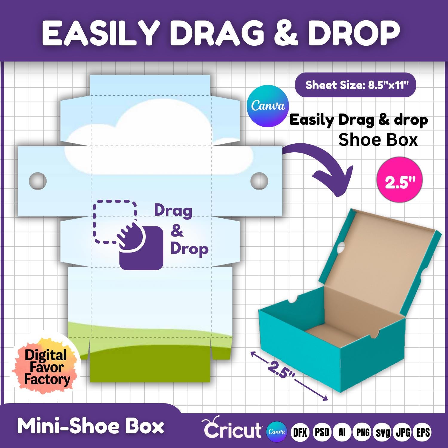 Medium Shoe Box Template, Sneaker Box SVG (digital Download) - Etsy
