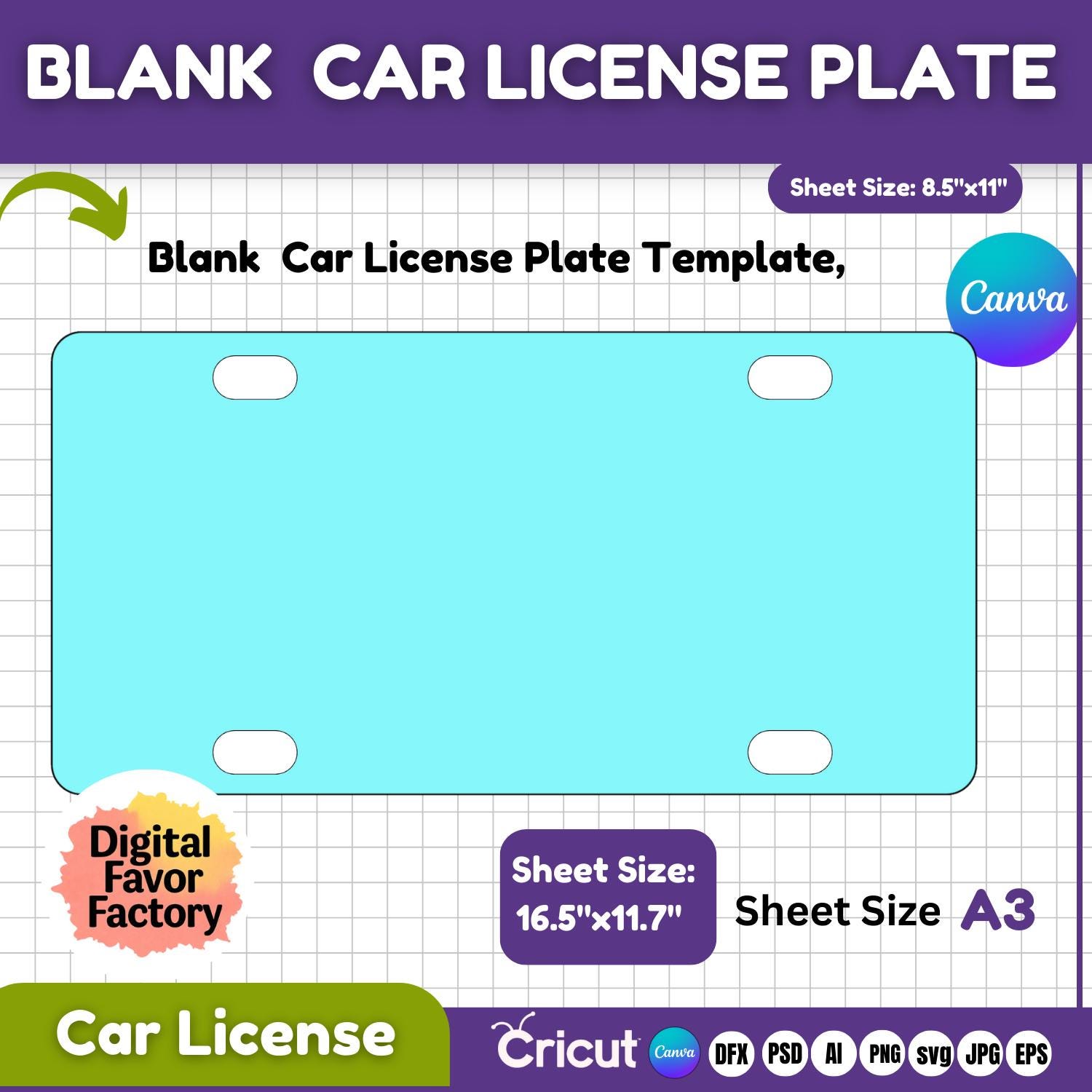 Car License Plate Template, Car License Plate Sublimation Template ...