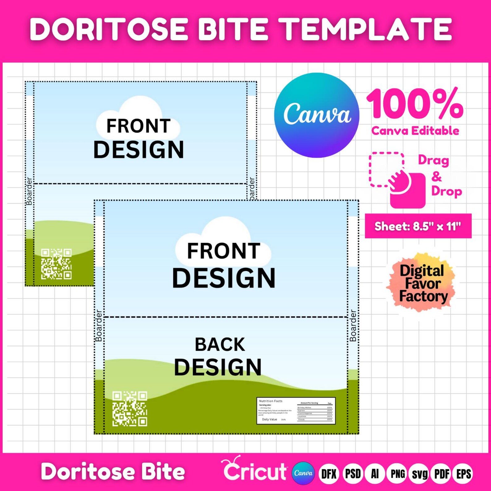 Custom Doritos Chip Bag Template Canva | Doritose Bite Template Mockup ...